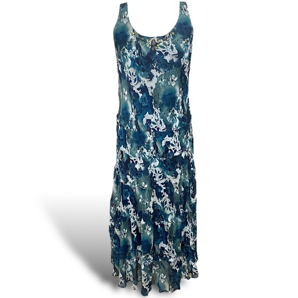 Christopher & Banks | Dresses | Christopher Banks Teal Sleeveless Maxi ...